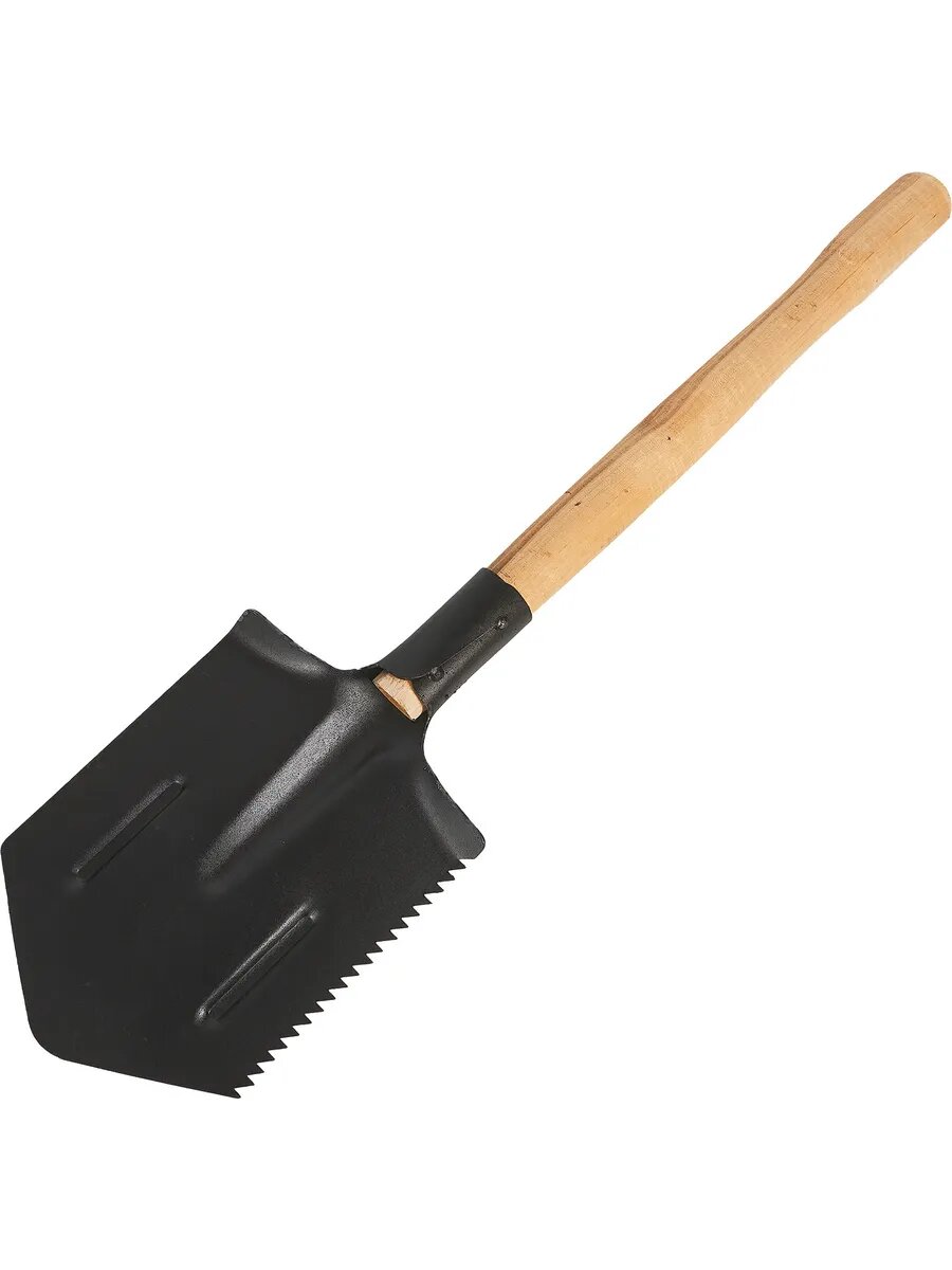 Лопата автомобильная, для уборки снега, с пилой, с деревянным черенком