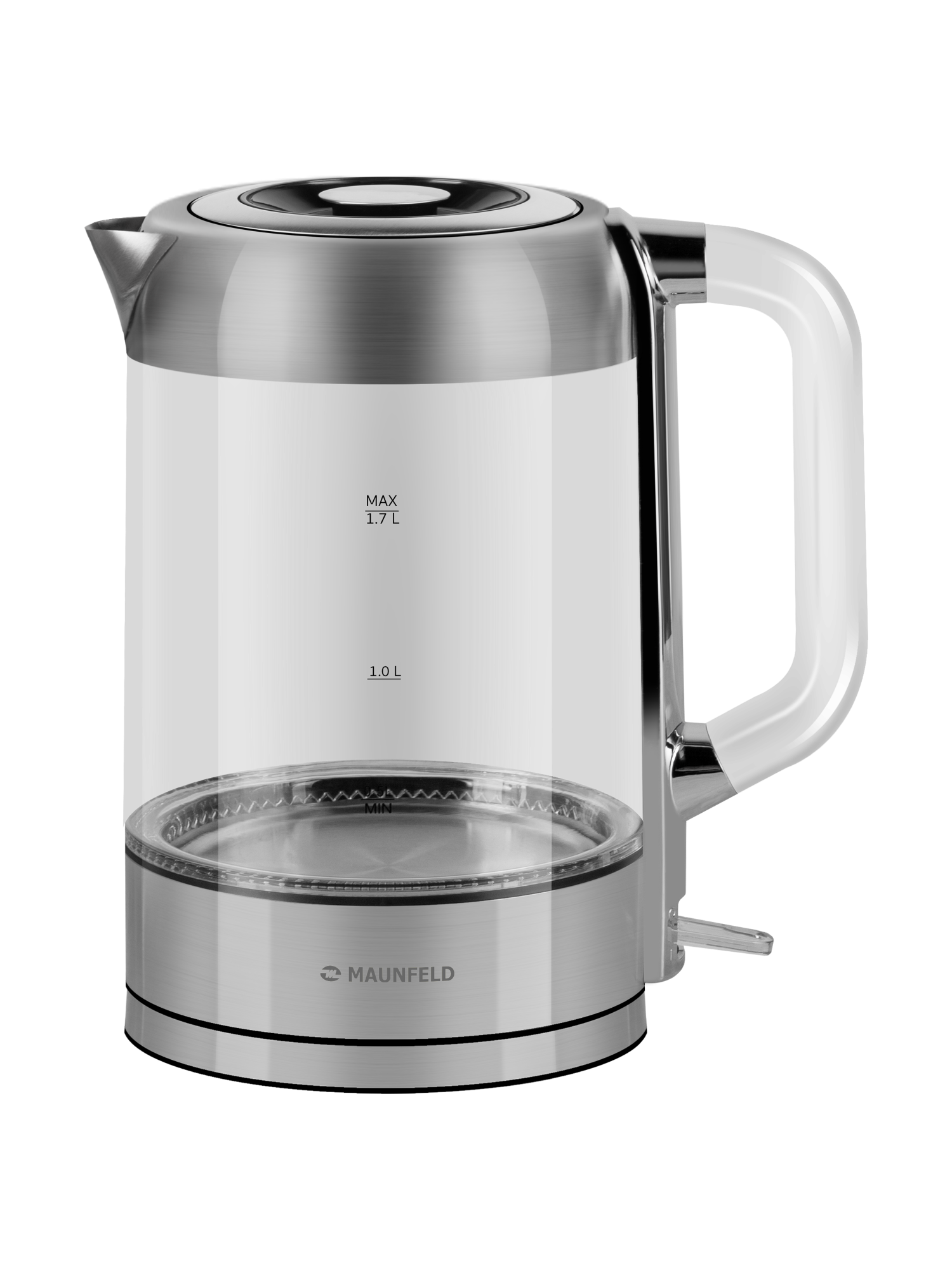 Электрический чайник MAUNFELD MGK6710S, 1,7л, 2200Вт, нержавеющая сталь, стекло