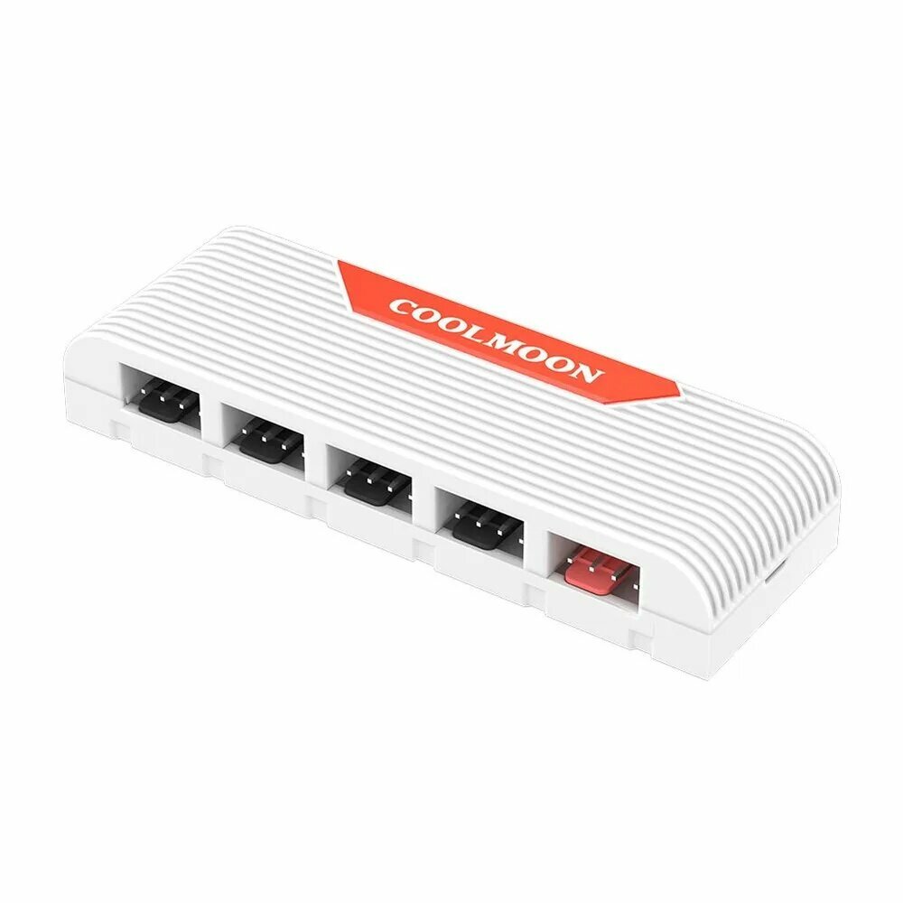 Контроллер кулеров COOLMOON F5 PRO с синхронизацией оборотов, 5 портов 4pin, белый