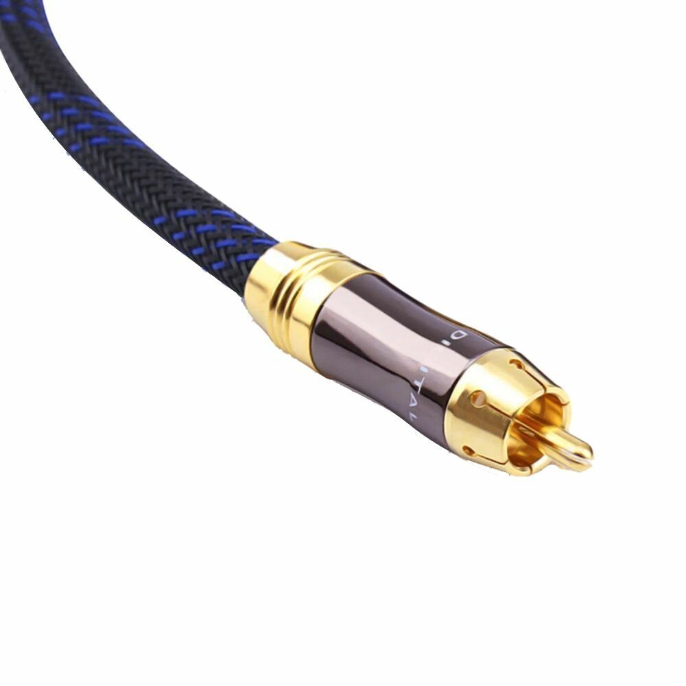 Цифровой коаксиальный аудио/видео кабель Hi-Fi (наружный диаметр 8,0 мм) 1 штекер на 1 штекер RCA, позолоченный кабель для колонок, кабель для сабвуфера Hi-Fi.