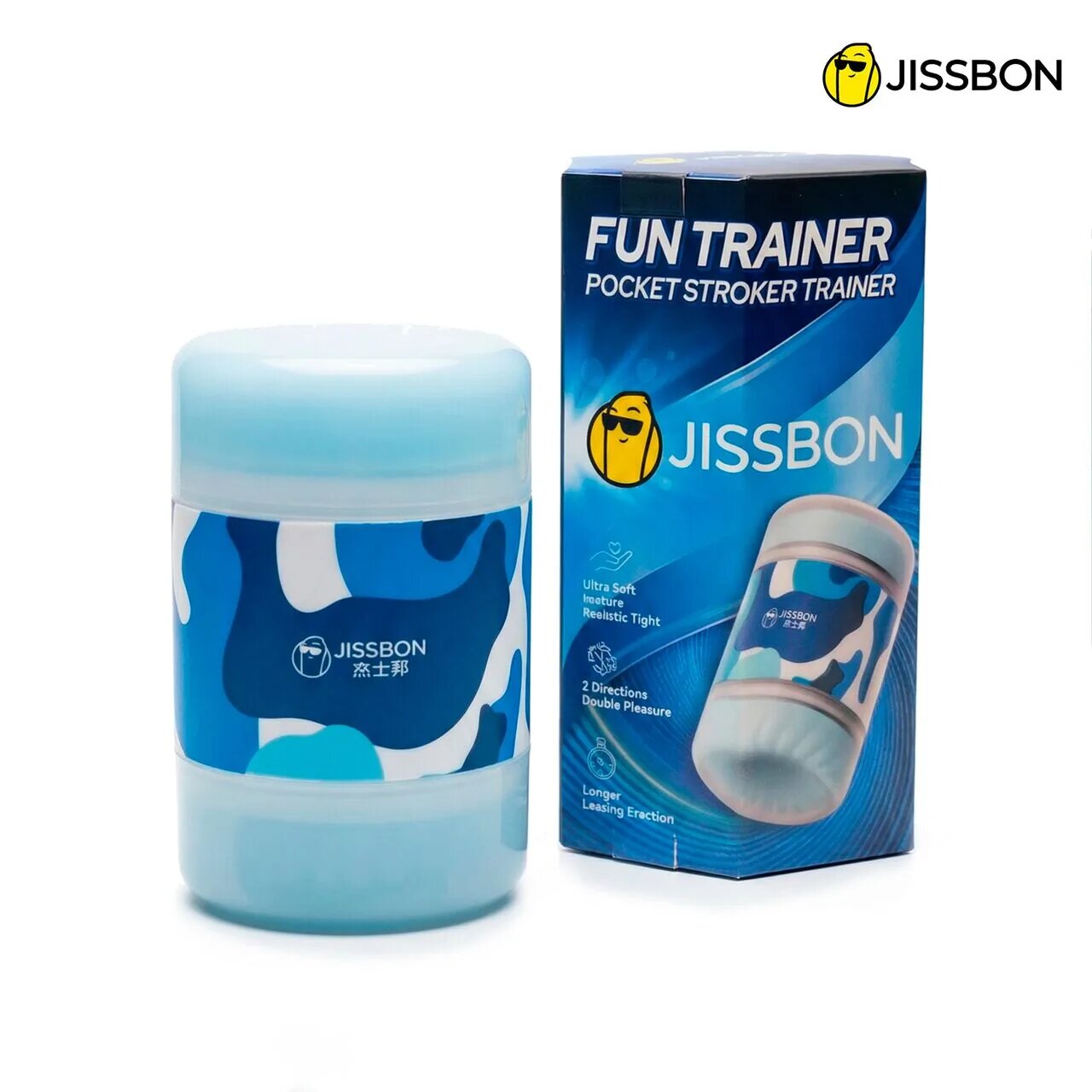 Нереалистичный мини мастурбатор Fun Trainer Jissbon , двусторонний, в тубусе, длина 11 см, диаметр 7 см