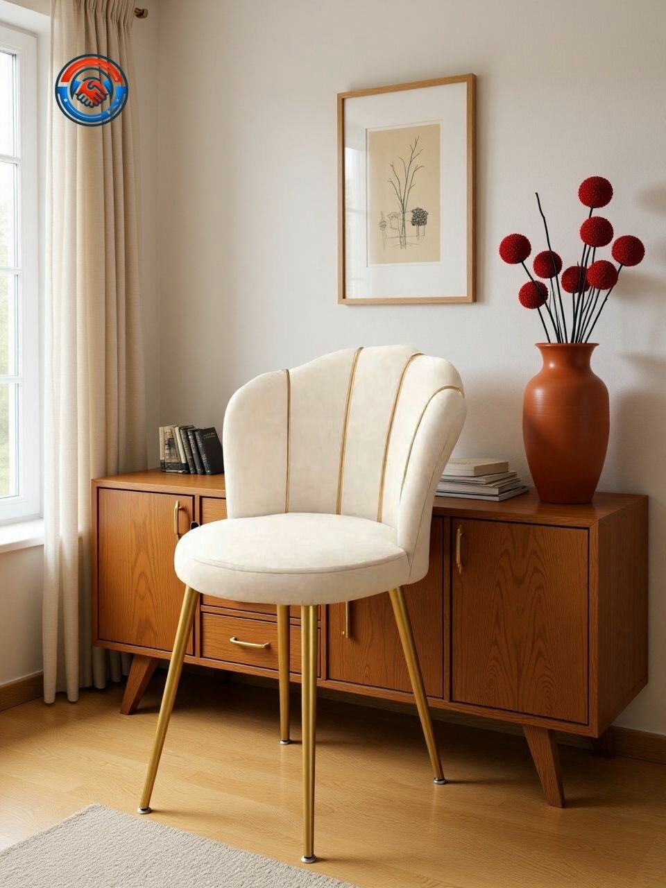 Офисный стул Bradex Олимп с регулировкой высоты, металлическая рама, стильное кресло для кухни и рабочего места, эргономичная спинка и мягкое сиденье