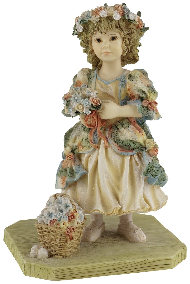 Статуэтка винтажная "Подружка невесты", девочка с цветами, высота 11 см, композит, Leonardo collection, Великобритания, конец 20 века