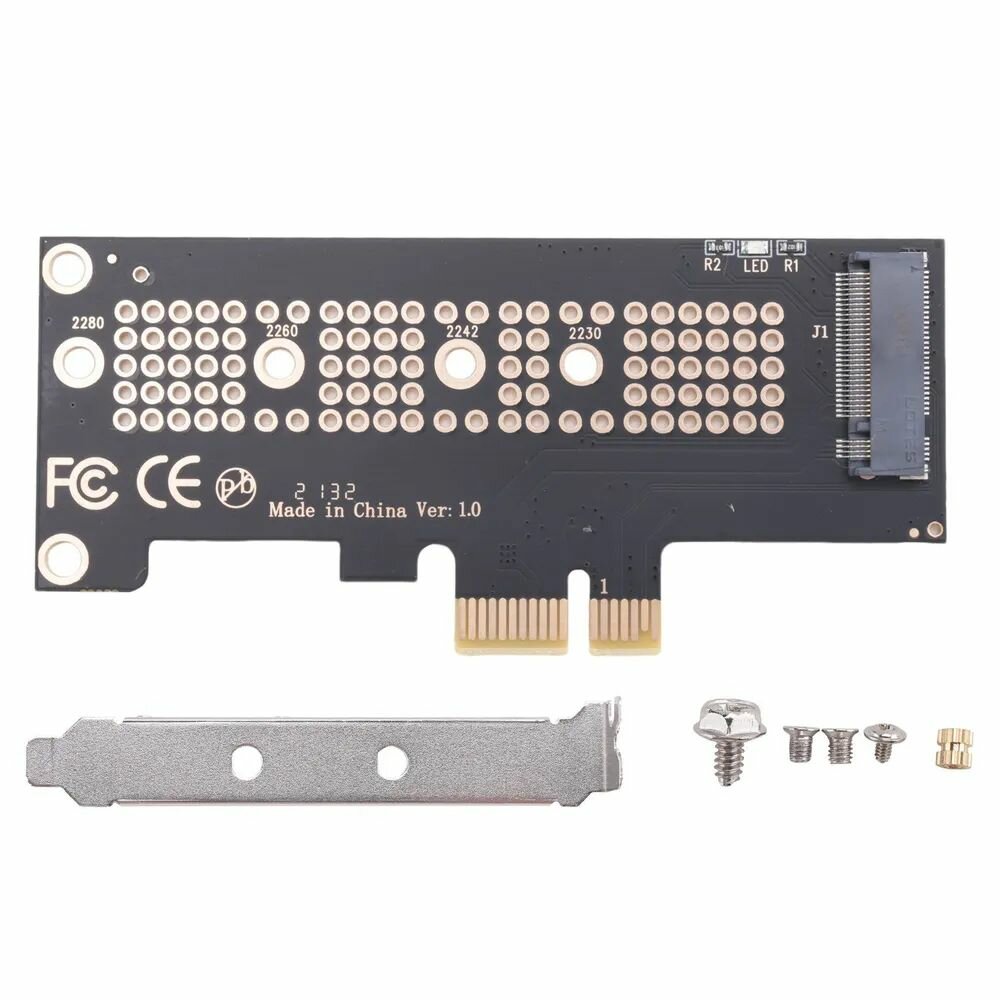 Карта адаптера NVMe PCIe M.2 NGFF SSD на PCIe X1 Поддержка карт PCIe X1 на M.2 2230 2242 2260 2280 Размер NVMe M.2 SSD