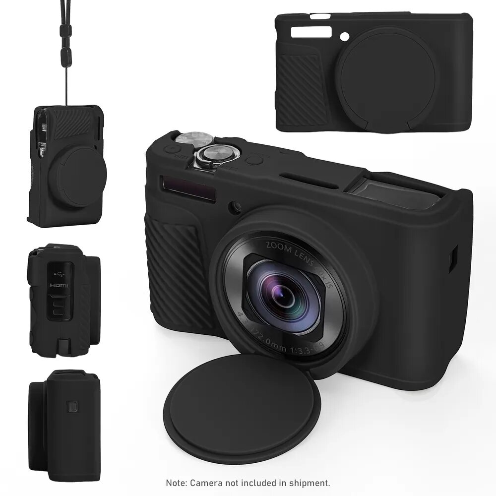 Мягкий силиконовый чехол с защитной пленкой для Canon PowerShot SX740 HS и SX730 HS