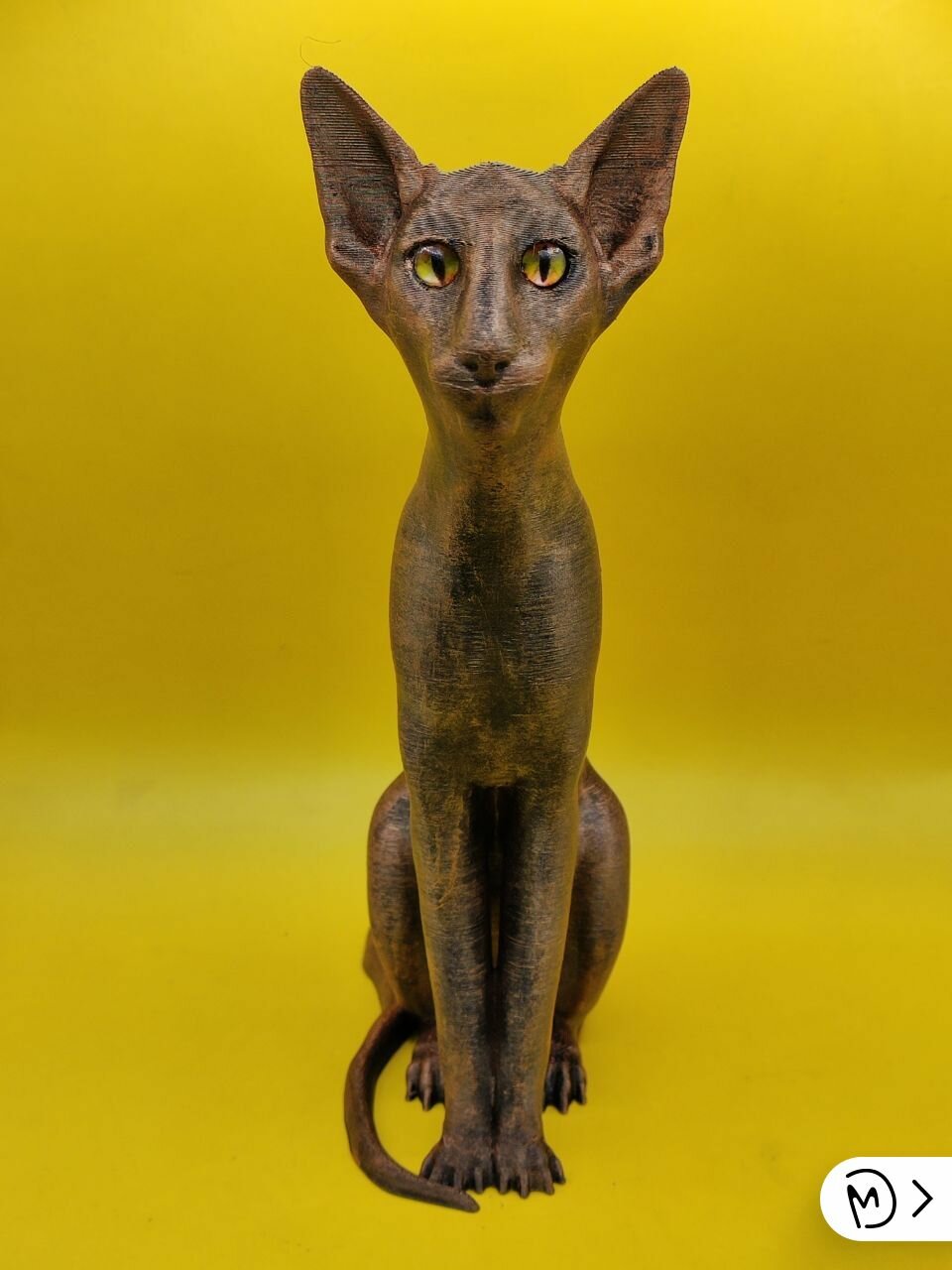 Статуэтка - Кот Ориентал с глазами бронза