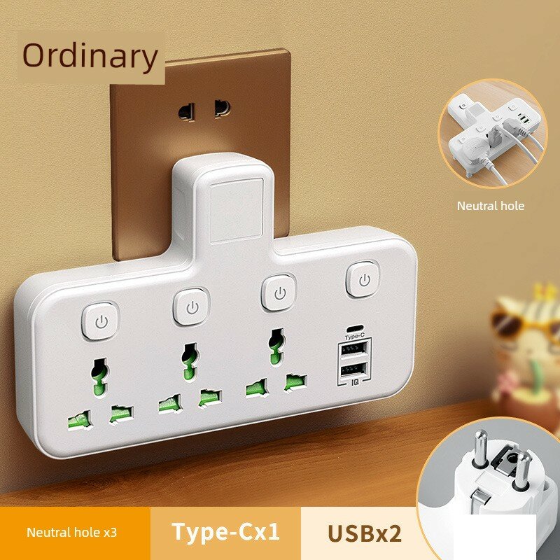 Многофункциональная универсальная сетевая розетка с несколькими портами для путешествий, стандарт UK/EU/US, с