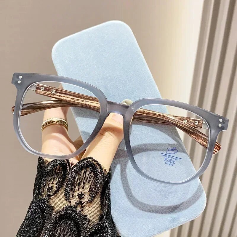 Деревянные очки для чтения NAPAGE matte blue, 2.0