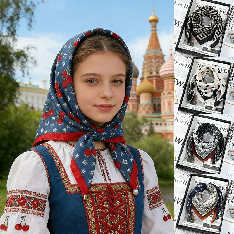 Кашне  для женщин,65х65 см, белый — фото 1