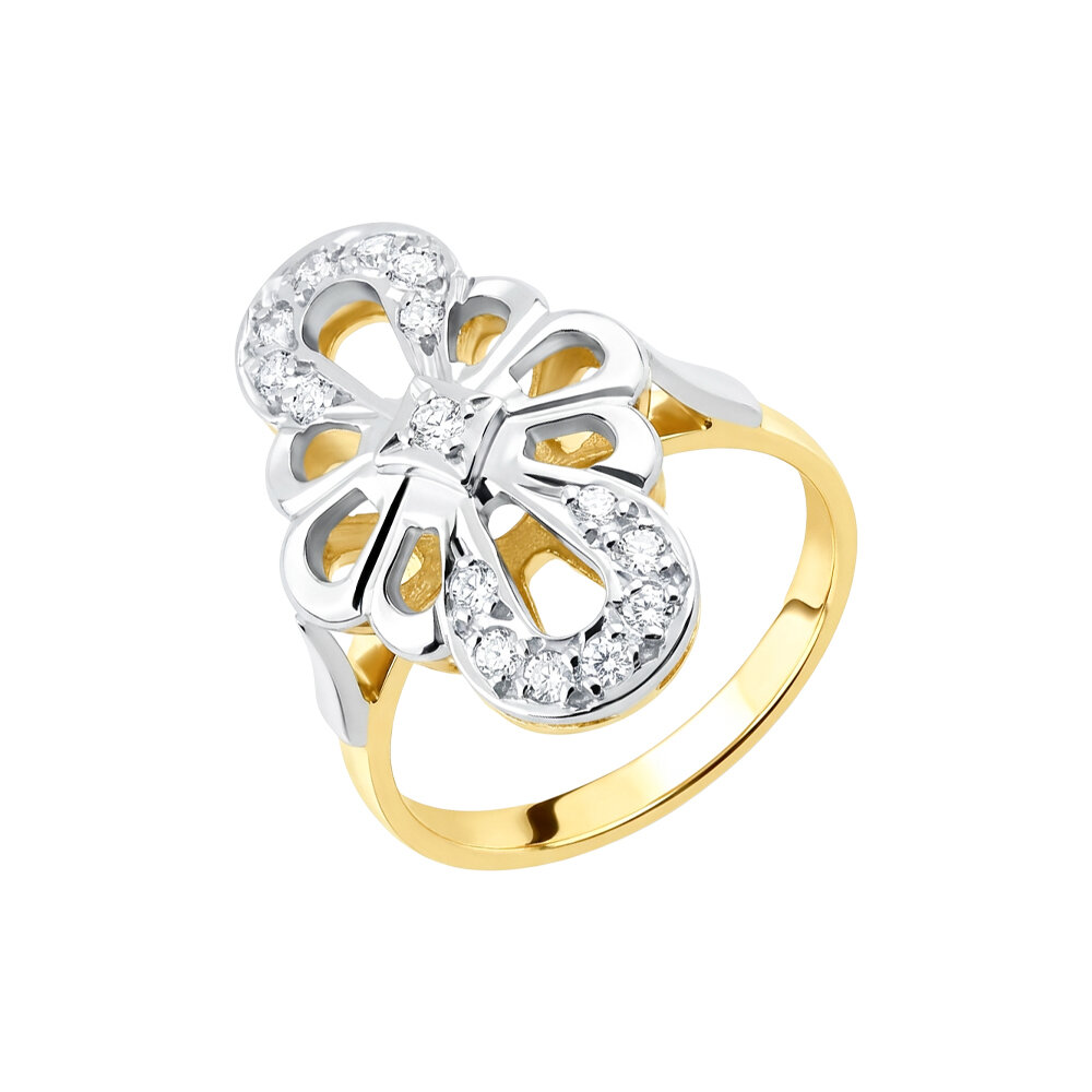 кольцо из желтого золота, с бриллиантами