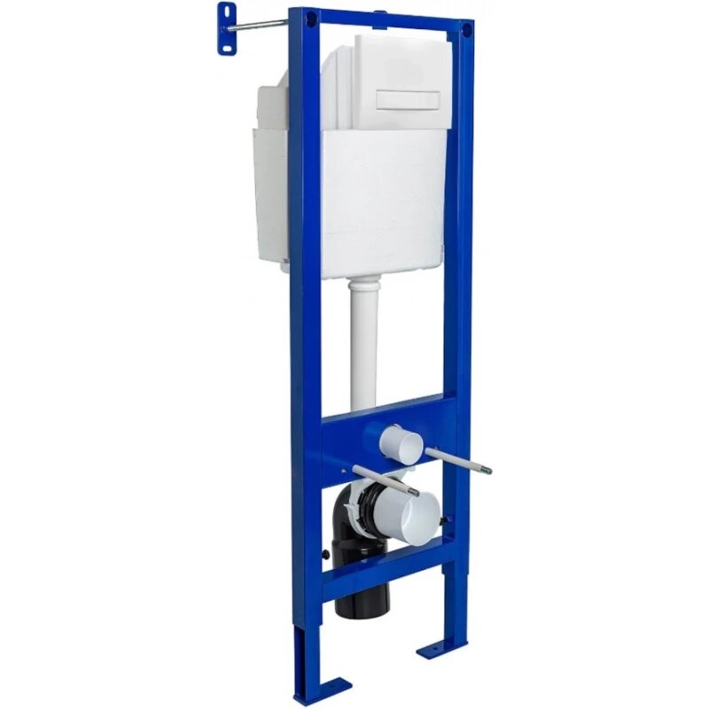 Инсталляция для унитаза Berges Atom Line 410 040339 с кнопкой смыва, белый глянец