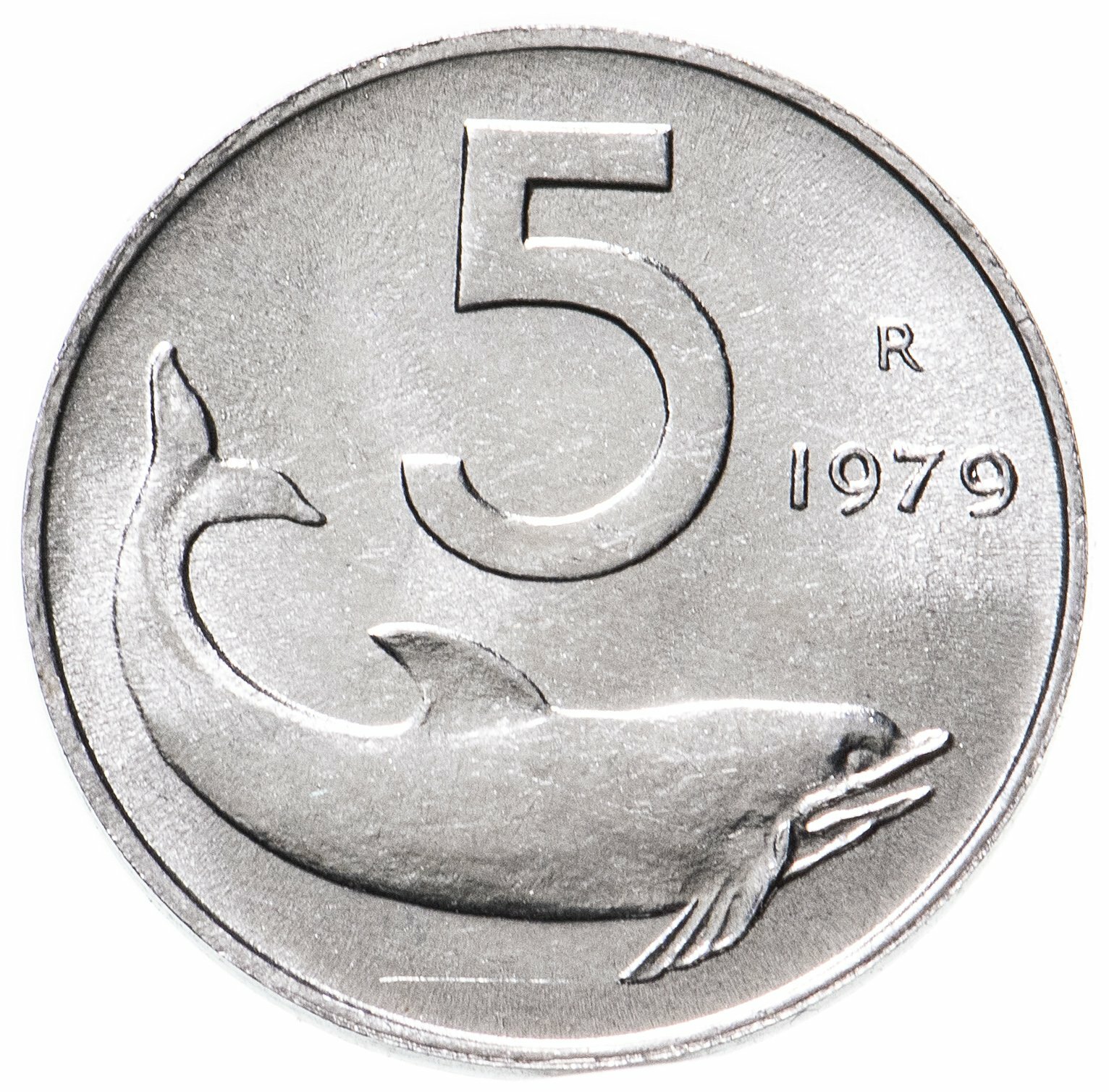 Италия 5 лир 1979, Алюминий, в сохранности UNC