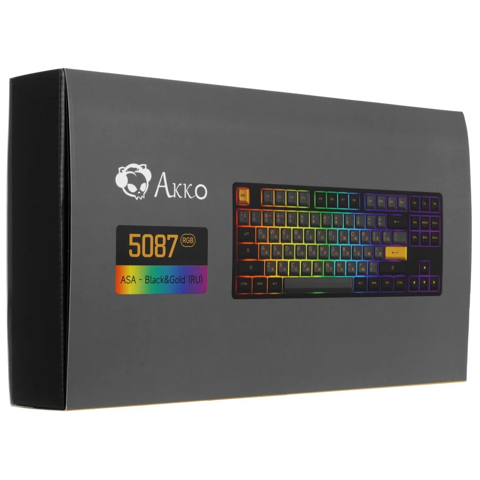 Клавиатура проводная Akko 5087S, механическая, [300774], черный/желтый