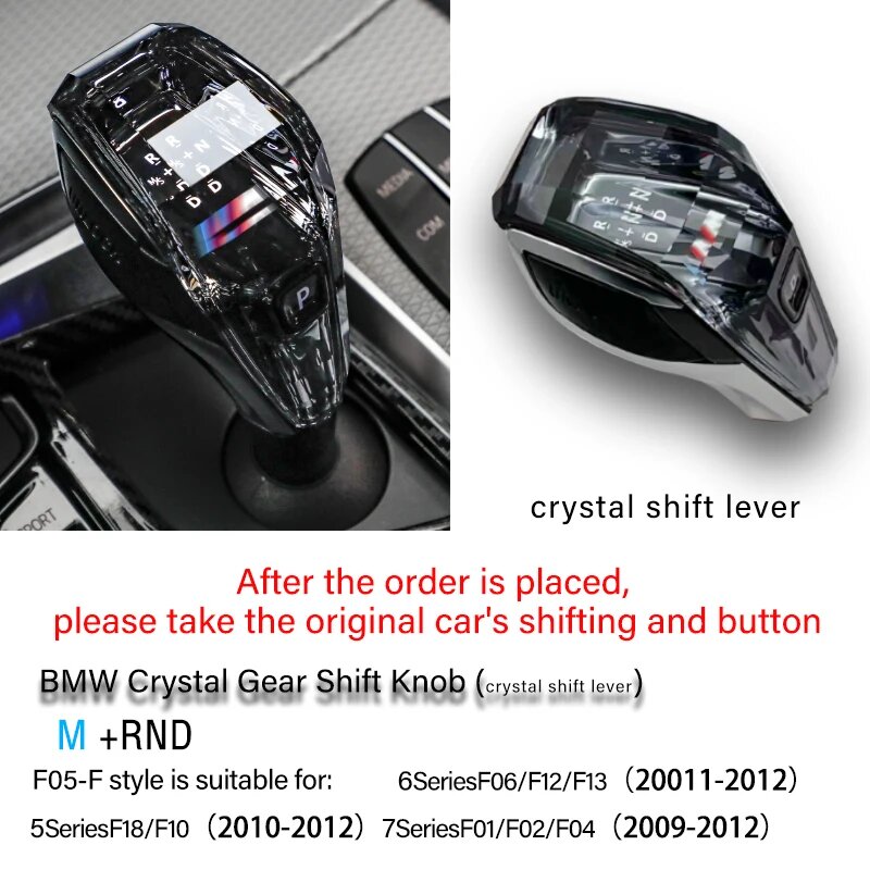 Набор хрустальных ручек переключения передач для BMW 7/5series 6GT/X3i/X4/X5/X6 G30 G31 G32 G38 G08 G01 G02 G12 F15 F16 E70 E71 5SF10F18(10-12)-F05