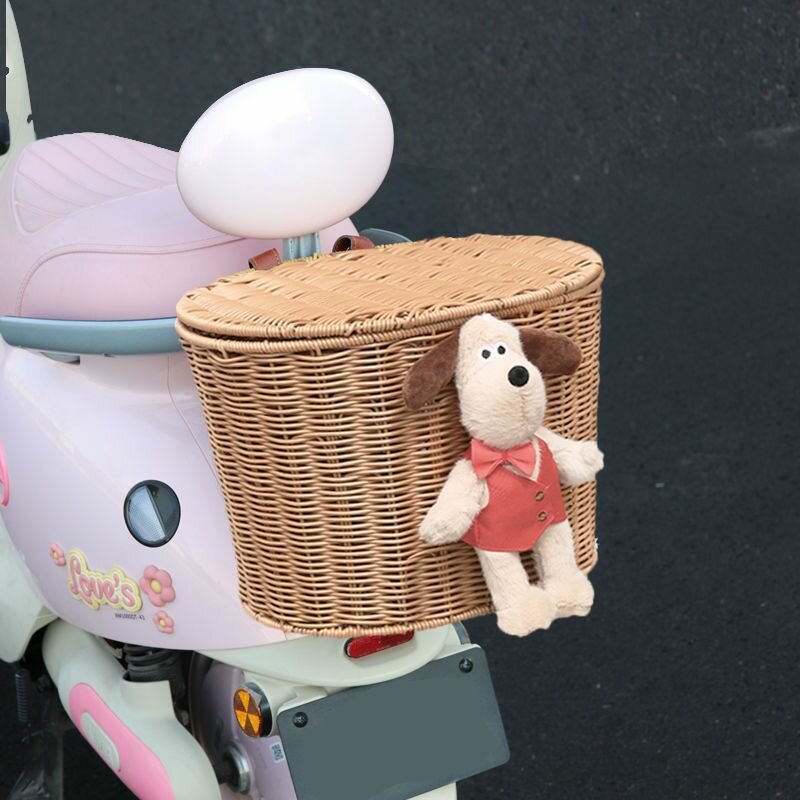 Большая задняя корзина для электровелосипедов с крышкой, сумка для хранения шлема, универсальная подвесная корзина для мотоцикла, держатель для рюкзака