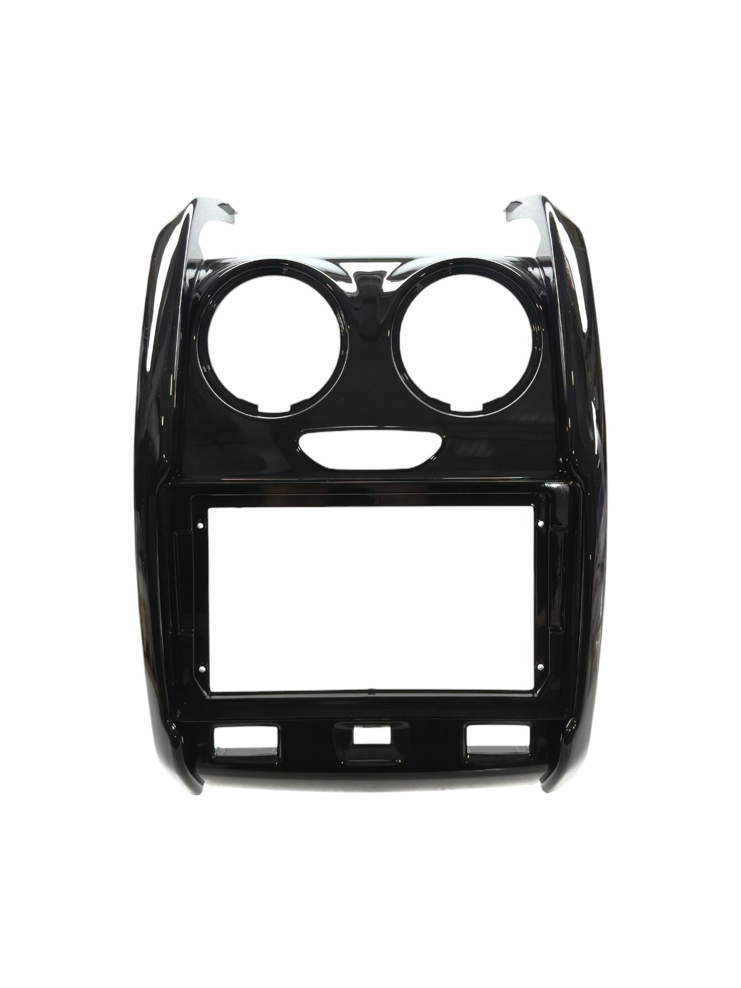 Переходная рамка для Лада Ларгус (Lada Largus) 2021+ / Renault Duster 2015-2021, 9 дюймов, черный глянец