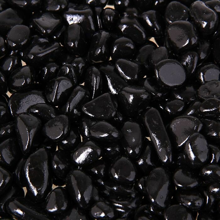 Грунт для аквариума Галька цветная , фр. 8-12 мм, чёрная, 800 г