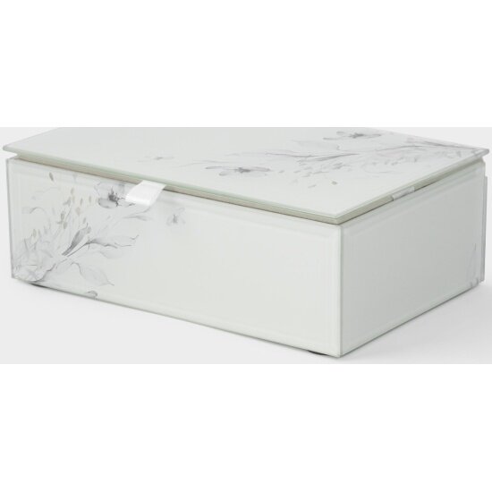 Шкатулка для украшений Anna Lafarg Flower melody 15x10 см, стекло, молочная, Цветы (ANLAF-LG1229)