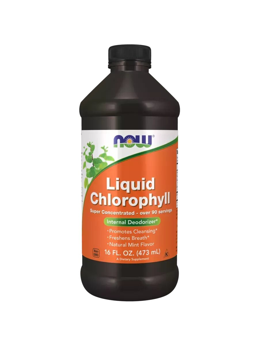 Now Liquid Chlorophyll Mint Flavor Хлорофилл жидкий мятный в