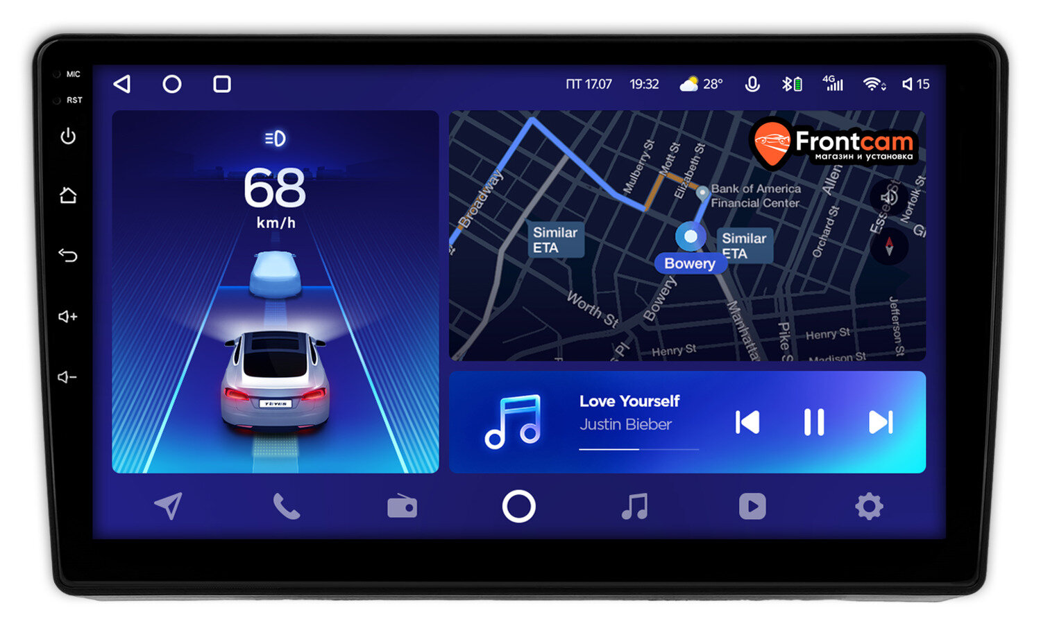 Штатная магнитола Ford Focus 2 2004-2008 (замены прямоугольной магнитолы) Teyes CC2 PLUS 6/128 10" RM-10-1489 Android 10 (4G-SIM, DSP, QLed)