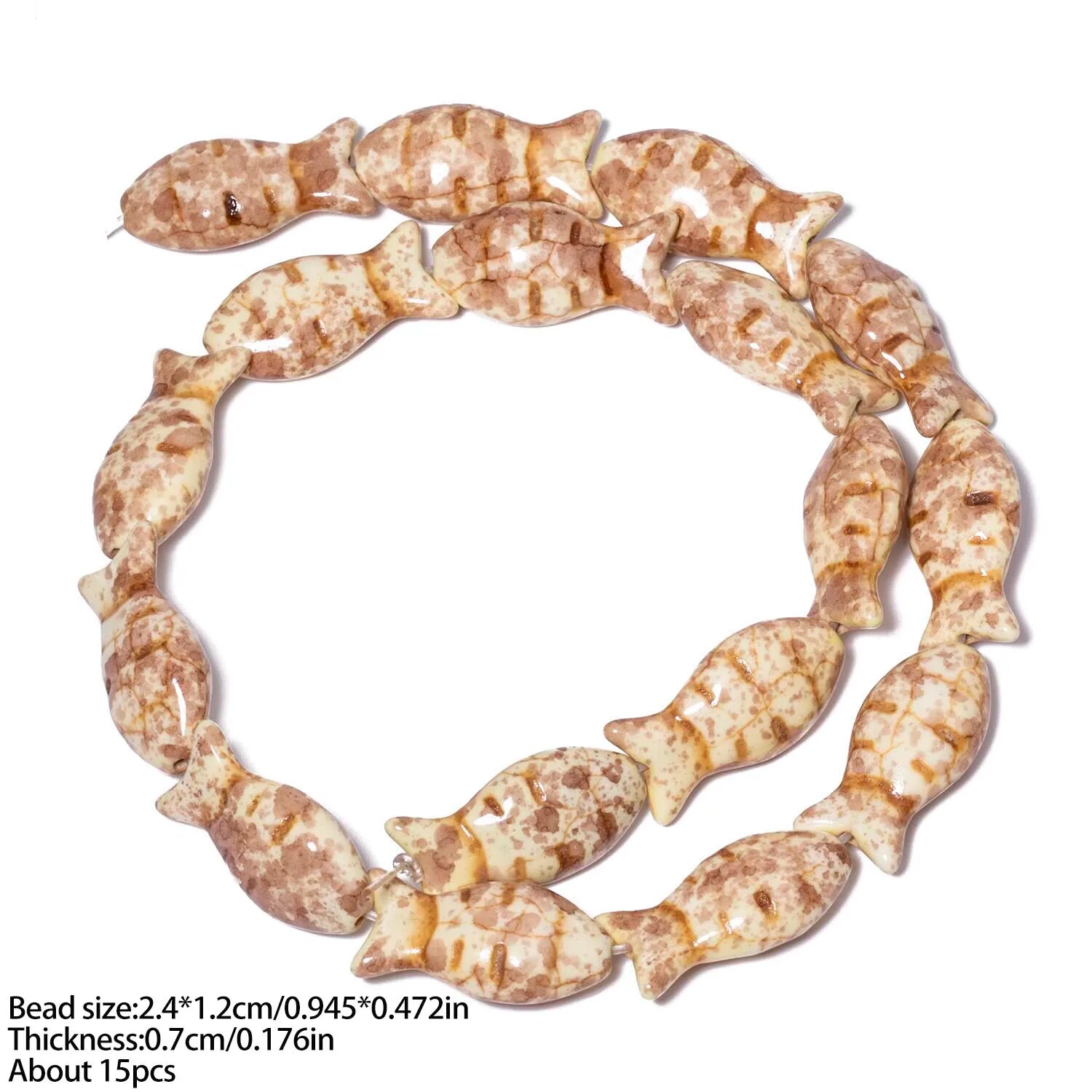 Бусины из говлита и бирюзы GMB724 24x12 мм Бежевый, color9