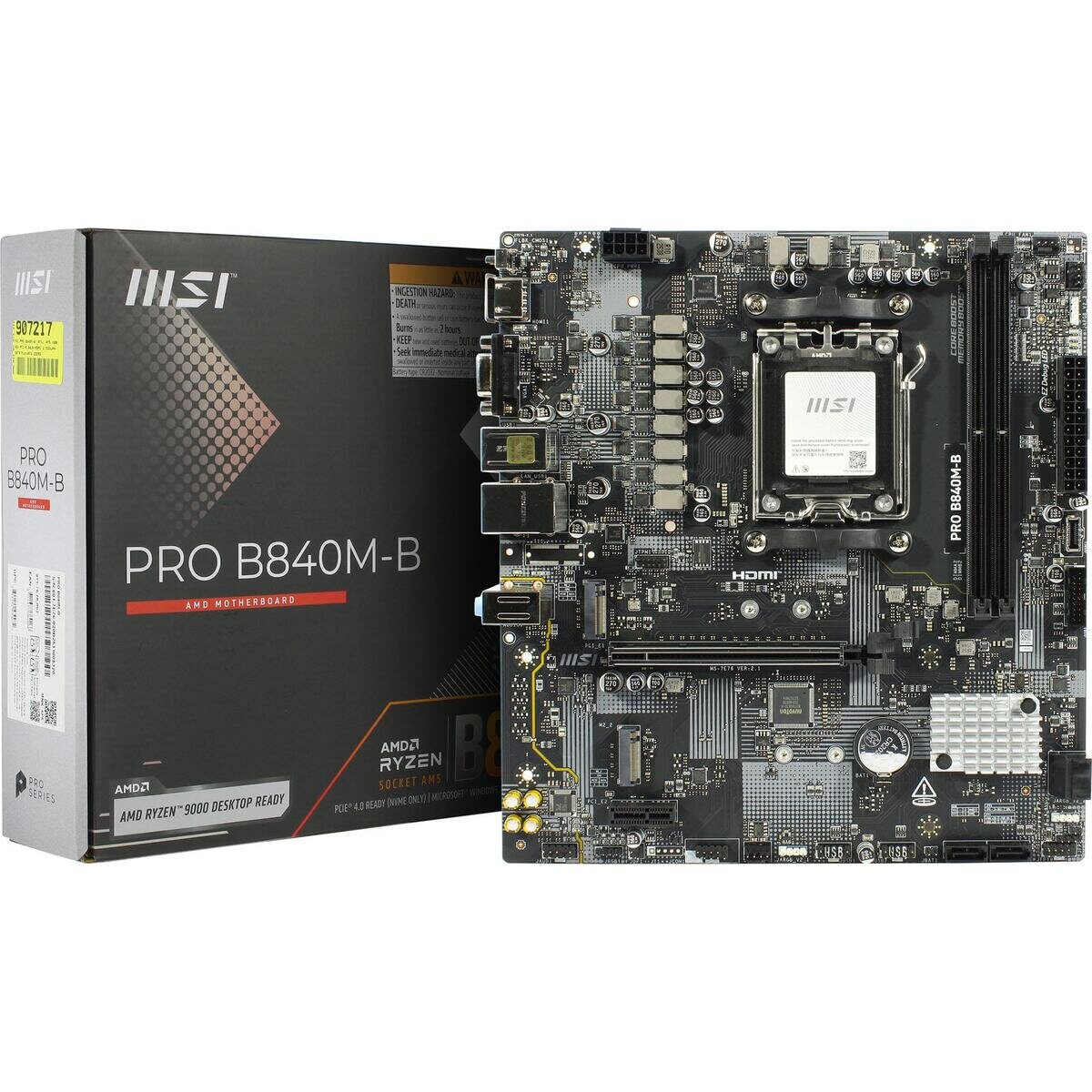 MSI PRO B840M-B (RTL) AM5 PCI-E Dsub+HDMI 2.5GbLAN SATA MicroATX 2DDR5