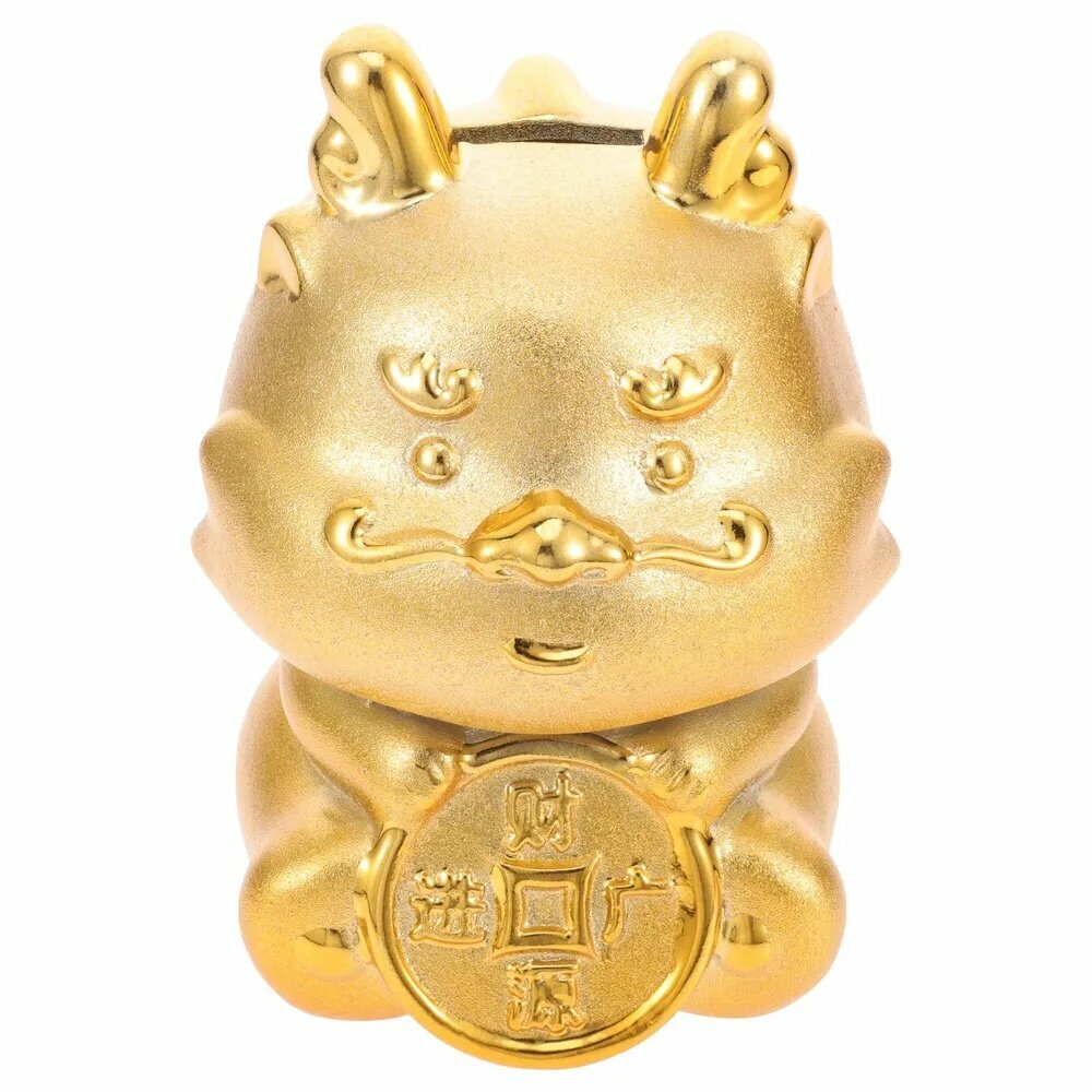 Копилка "Дракон", в форме золотого дракона, для хранения монет и мелочи