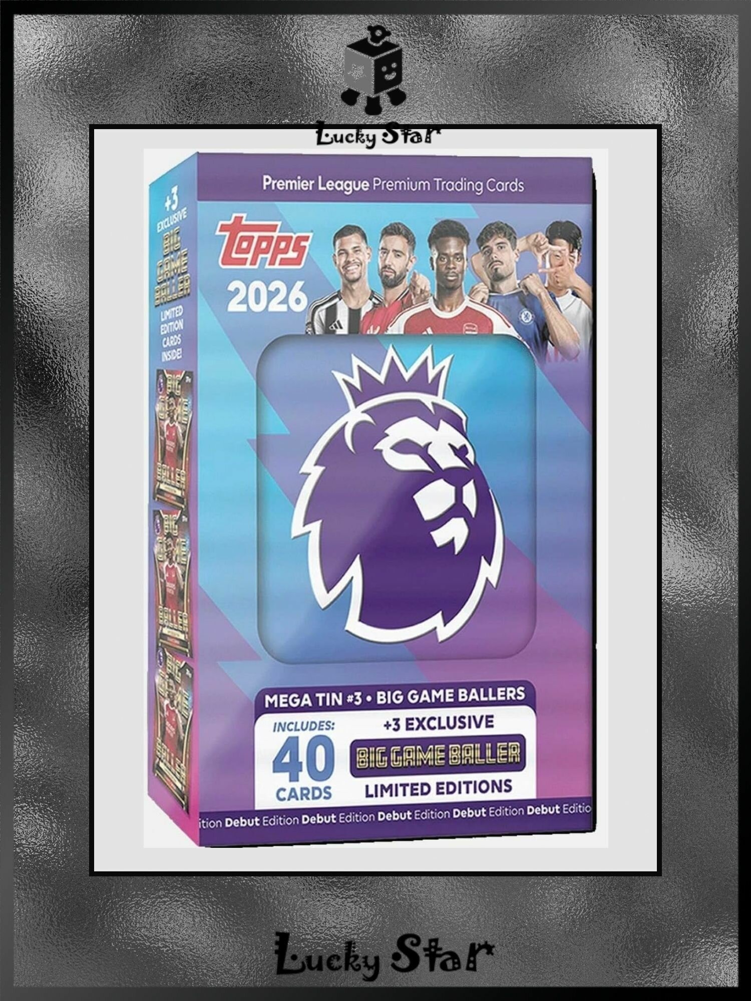 Карточка, Premier League Topps 2026 New - One Random Mega Tin #3- 4 упаковки (40 карточек)