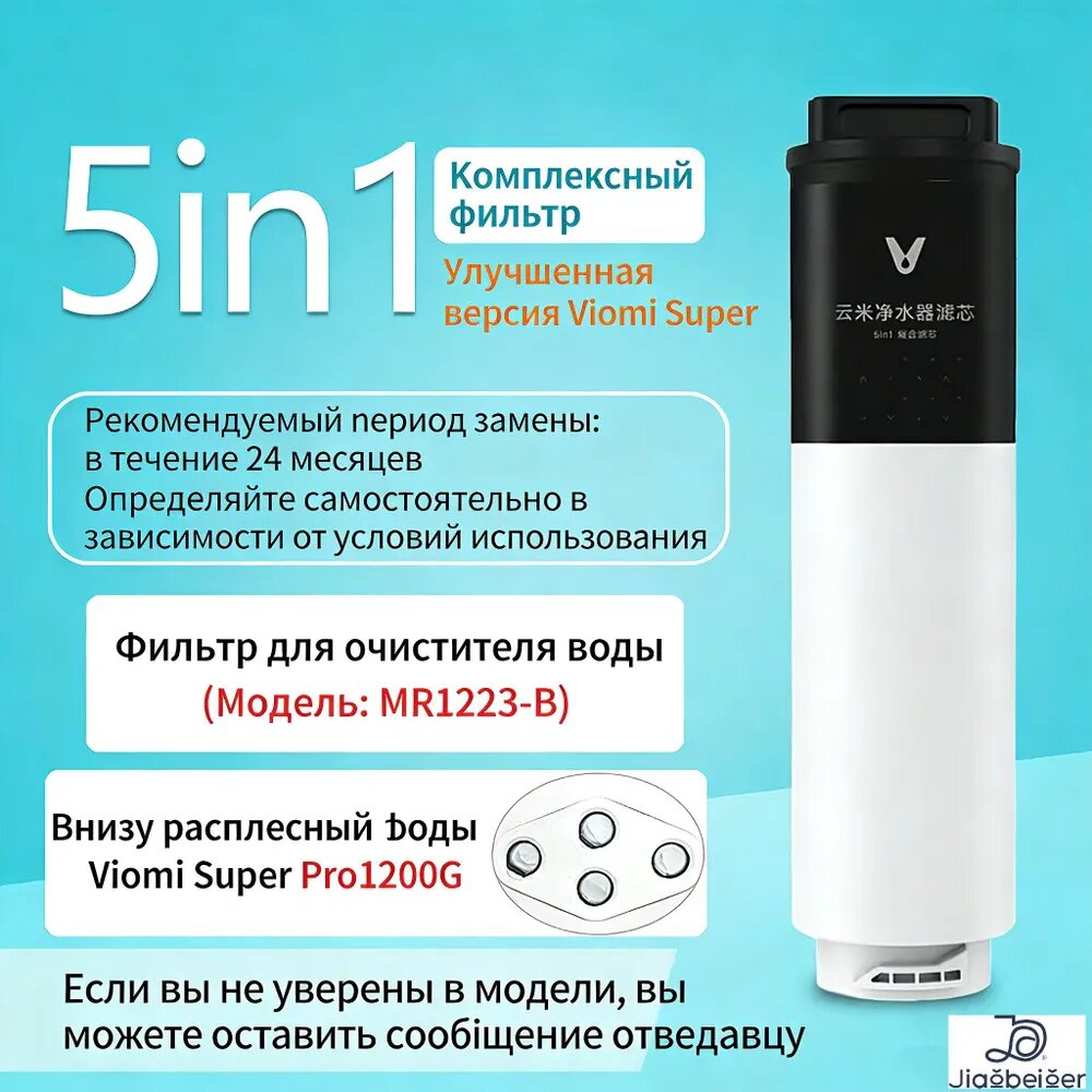 Фильтр очистителя Viomi 5in1 сменный картридж для проточного фильтра для очистки воды от хлора, ржавчины