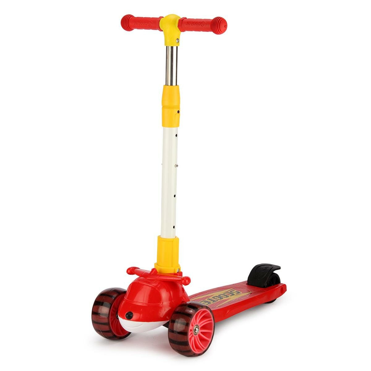 Самокат детский трехколесный со светом и музыкой, складной, PU/PVC колеса, регулируемый руль, 50 кг