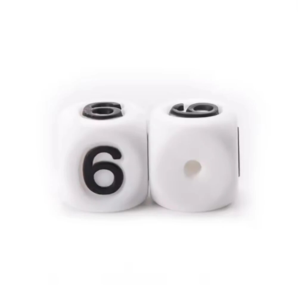 Белые квадратные силиконовые бусины с арабскими цифрами Kovict 12 мм 06