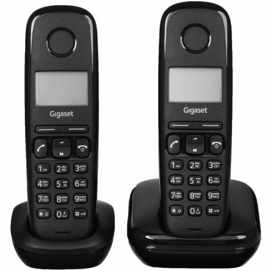 Радиотелефон Gigaset Dect A170 DUO черный (труб. в компл:2шт) АОН