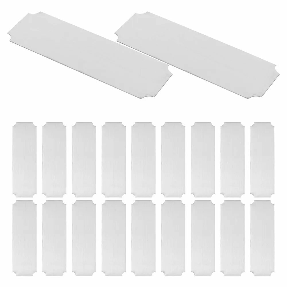 Прямоугольные металлические бейджи из нержавеющей стали с самоклеящейся основой для офиса, 20 штук