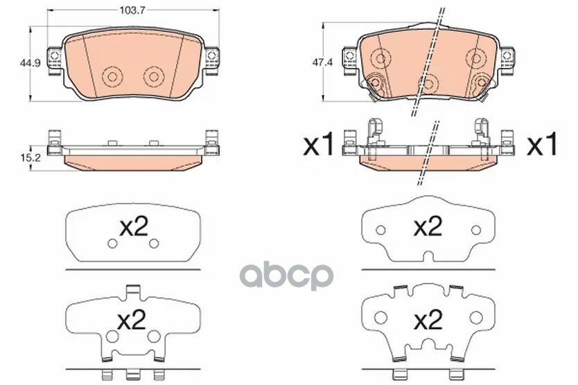 Колодки тормозные дисковые NISSAN: QASHQAI 13-, X-TRAIL 13- TRW арт. GDB3617