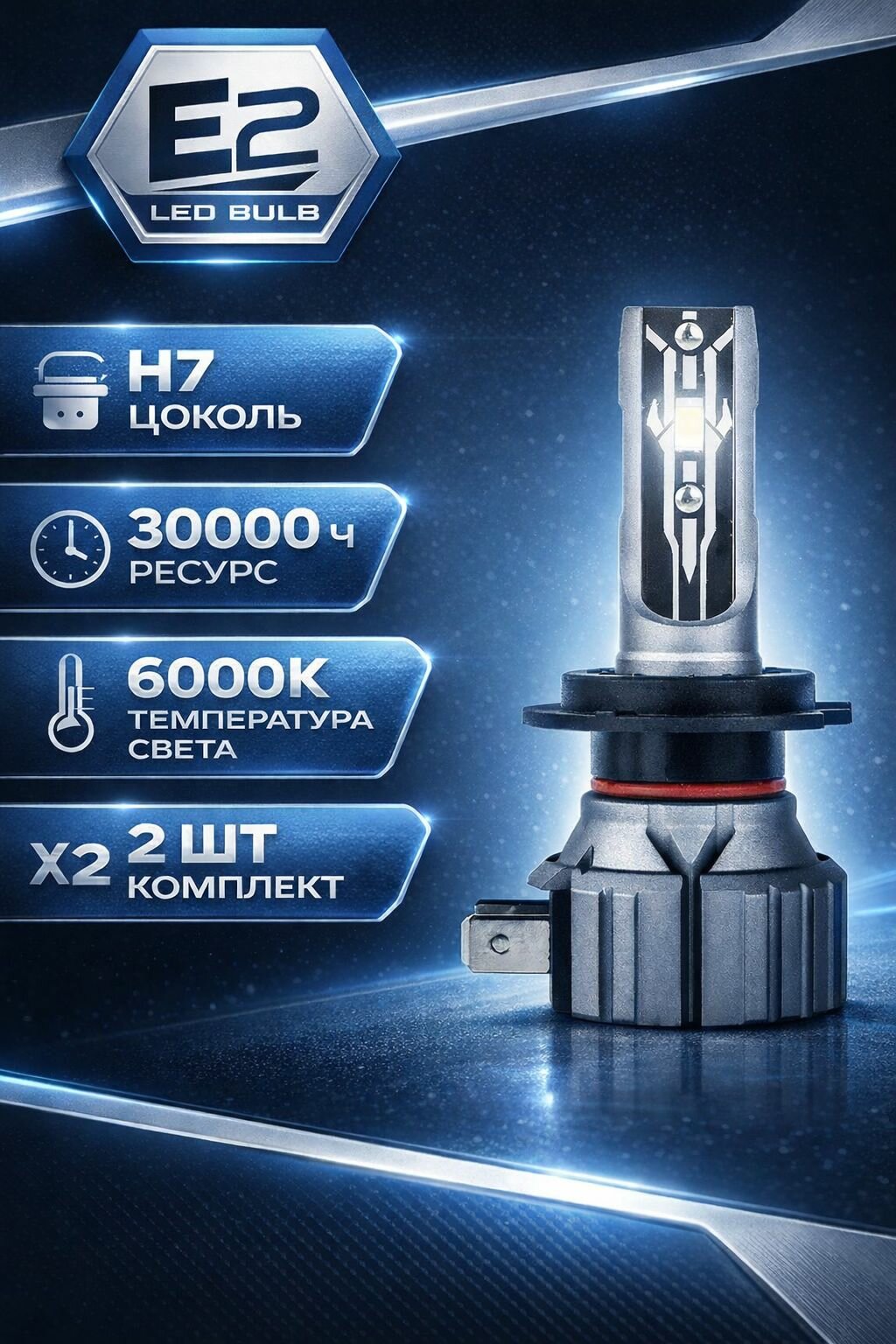 Светодиодные лампы H7 для Hyundai Santa Fe 2 2006-2012