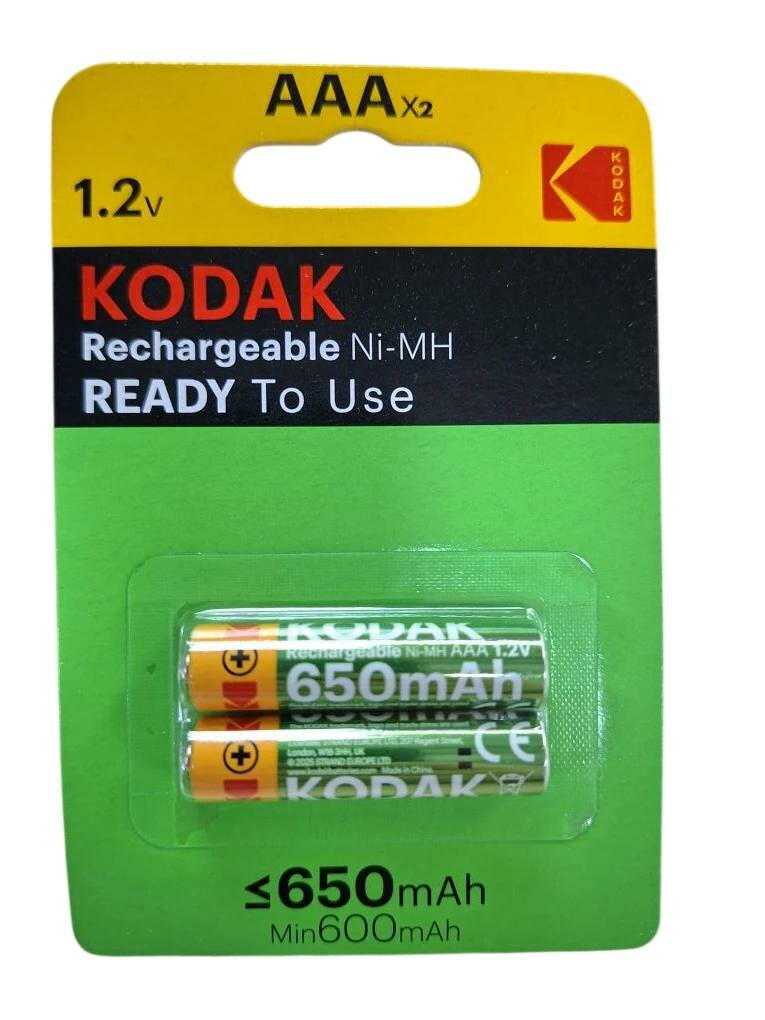Аккумулятор Kodak AAA 650mAh Ready-to-Use Ni-Mh 1.2v BL2 , 2шт.
