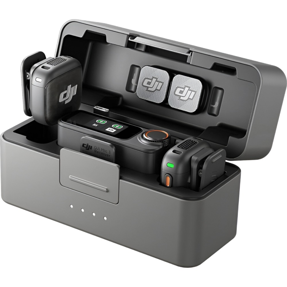 Беспроводной микрофон DJI Mic 3 (2 TX + 1 RX + Charging Case) черный
