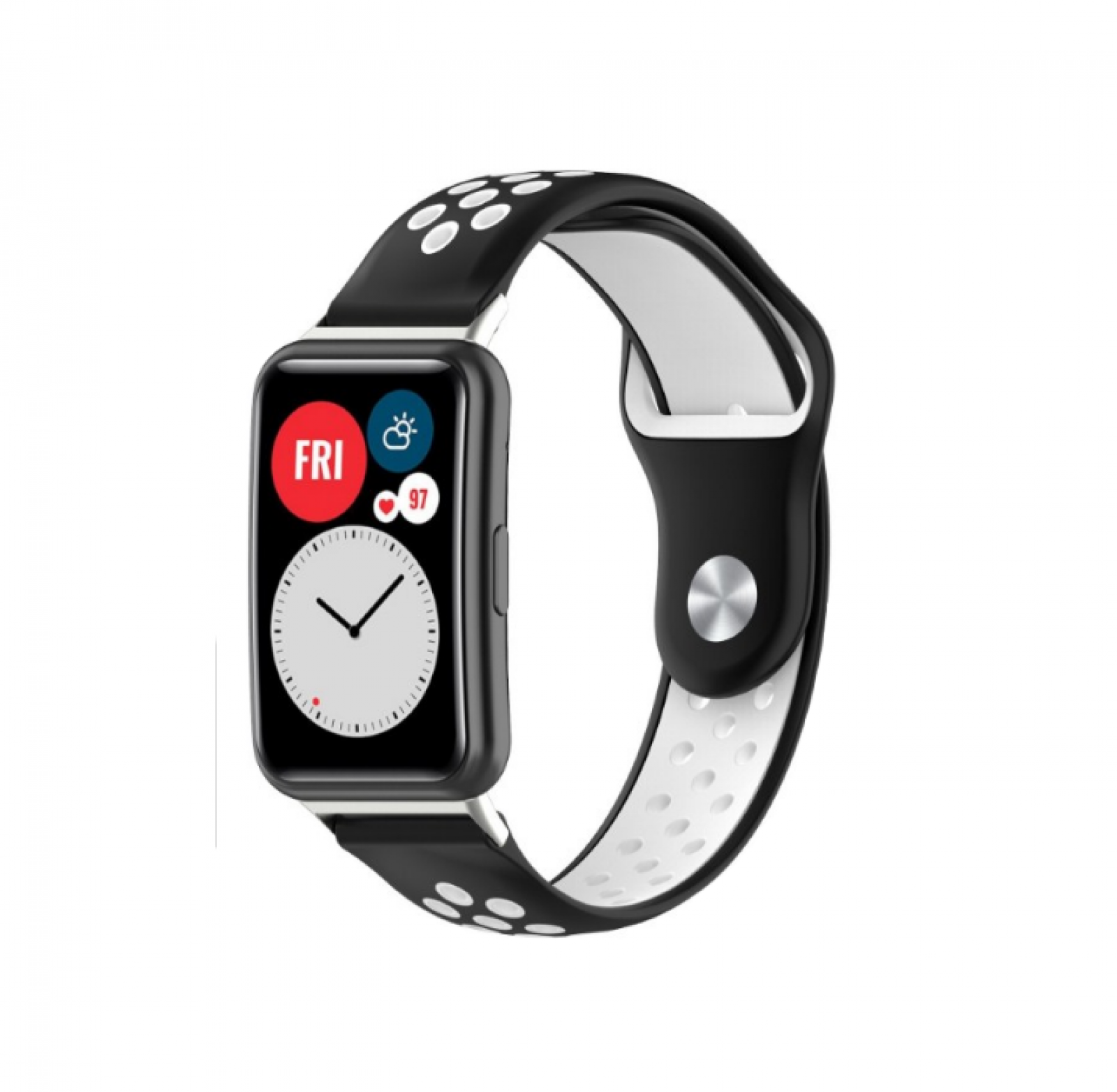 Силиконовый водостойкий сменный ремешок MyPads для Huawei Watch Fit (2021) с вентиляцией и кнопочной застежкой
