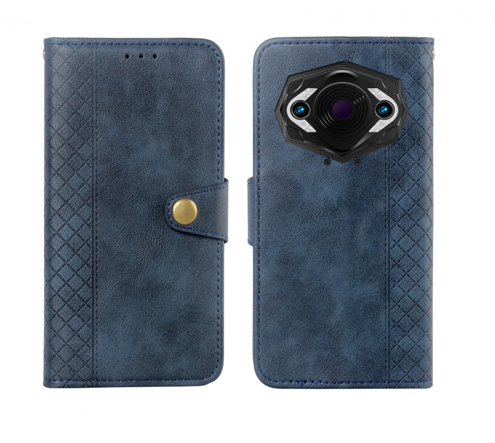 Чехол-книжка MyPads Premium Immagine для Doogee S98 и S98 Pro из натуральной кожи синий