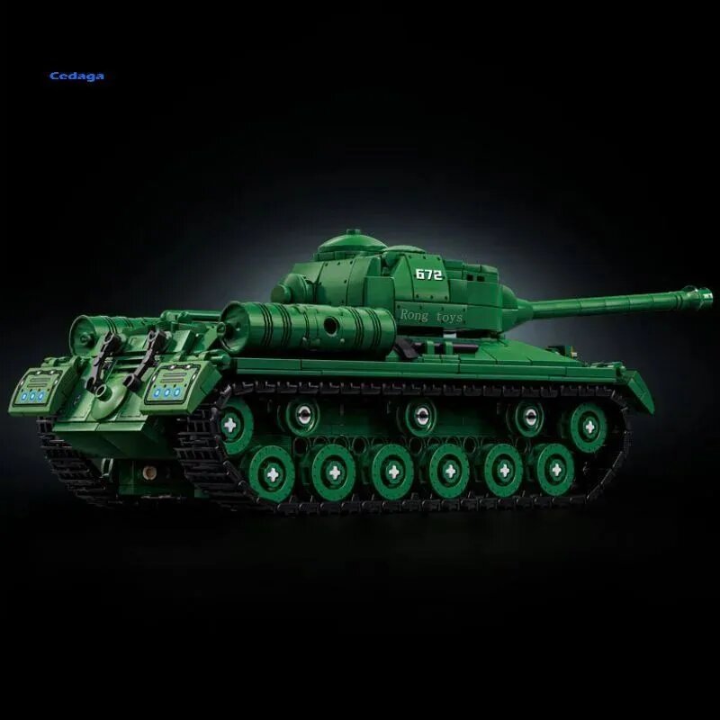 Конструктор пластиковый IS-2 HEAVY TANK 752+pcs || 2 soldier зеленый танк — фото 1
