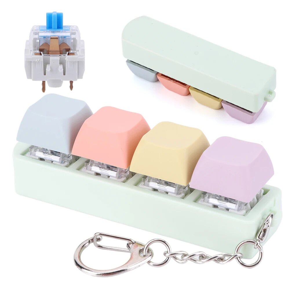 Игрушка-клавиатура, 4-клавишная кнопка, колпачок, брелок-клавиатура, игрушка-кликер, игрушка-клавиатура-куб, игрушка для взрослых, подарки для облегчения времени