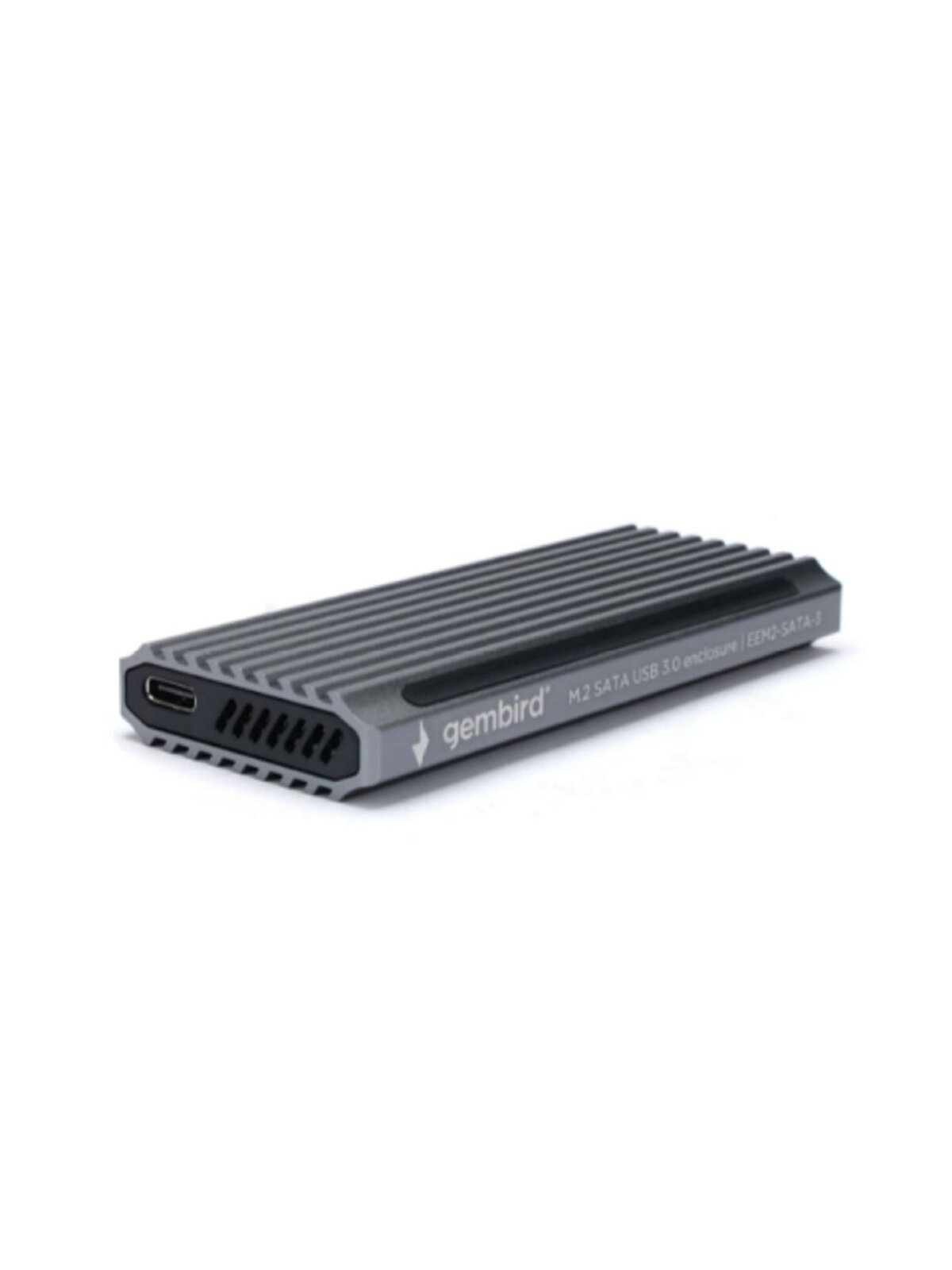 Gembird EEM2-SATA-3 Внешний корпус USB 3.1 для M2 SATA порт Type-С, RGB подсветка, металл, серебристый