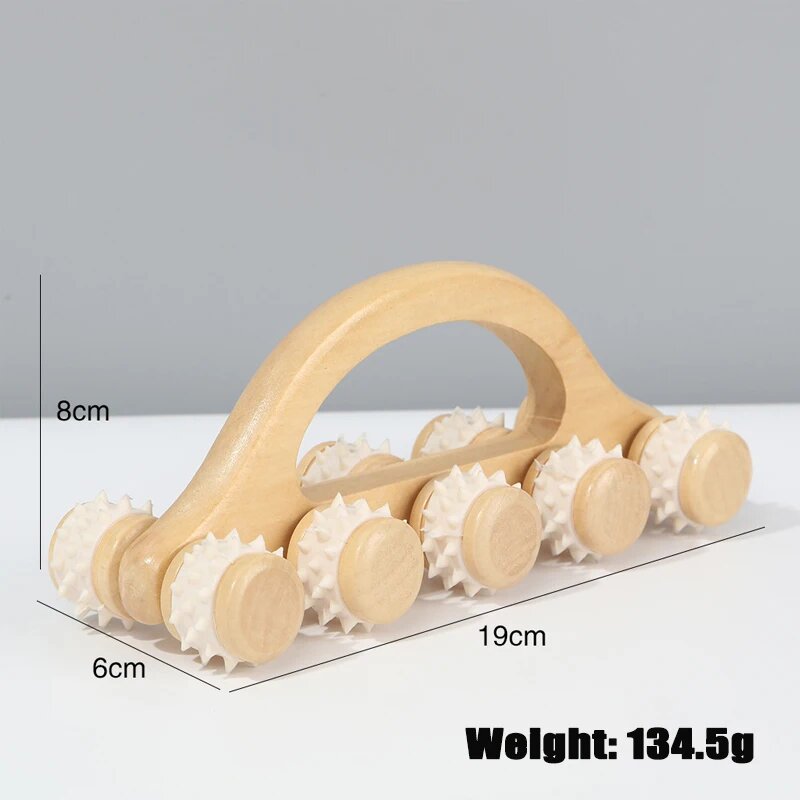 Деревянный роликовый массажер для тела Shape-K