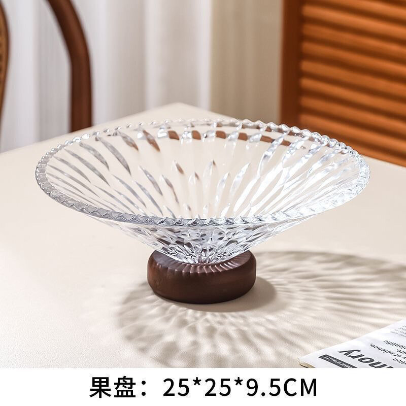 Подставка для фруктов из массива дерева для гостиной, домашнего использования, высококачественная стеклянная подставка для фруктов, подставка для конфет и закусок на стойке ресепшн с высокой подставкой.