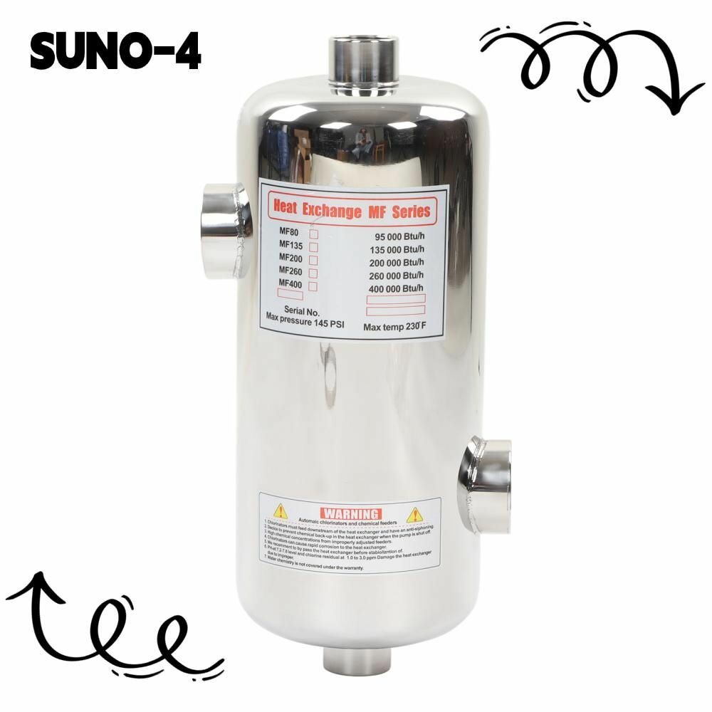 Теплообменник плавательного бассейна мощностью 40 кВт, отопительное оборудование с термостатом для плавательного бассейна, циркуляционное отопление