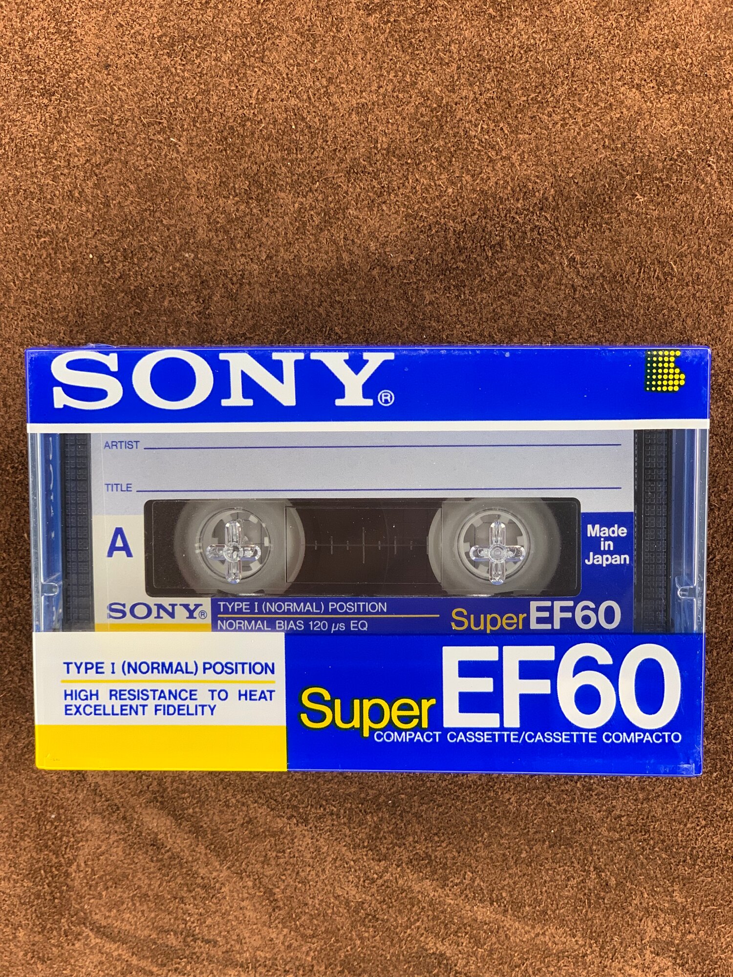 Аудиокассета чистая Sony Super EF60 новая в заводской плёнке производство Япония (1шт.)