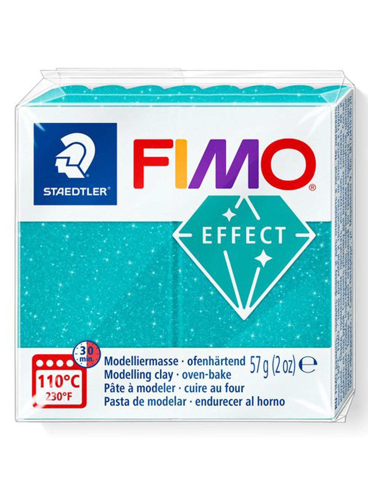 Полимерная глина Fimo Effect 8010-392 галактический бирюзовый (galaxy turquoise) 57 г, цена за 1 шт.