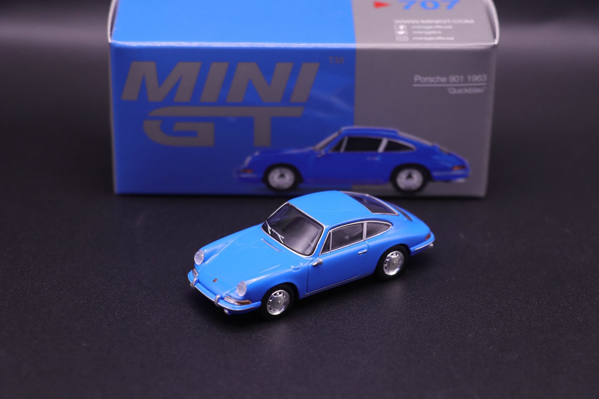 Машинка Коллекционная модель автомобиля MINIGT #707 Porsche 901 1963 1:64 масштаб, багуардовый цвет, легендарный суперкар