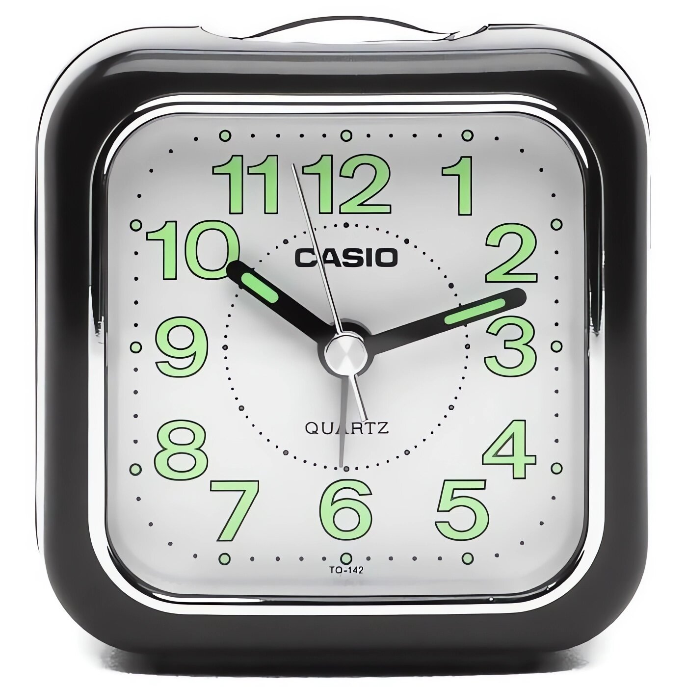 Будильник Casio TQ-142-1D, кварцевый, арабские цифры, подсветка