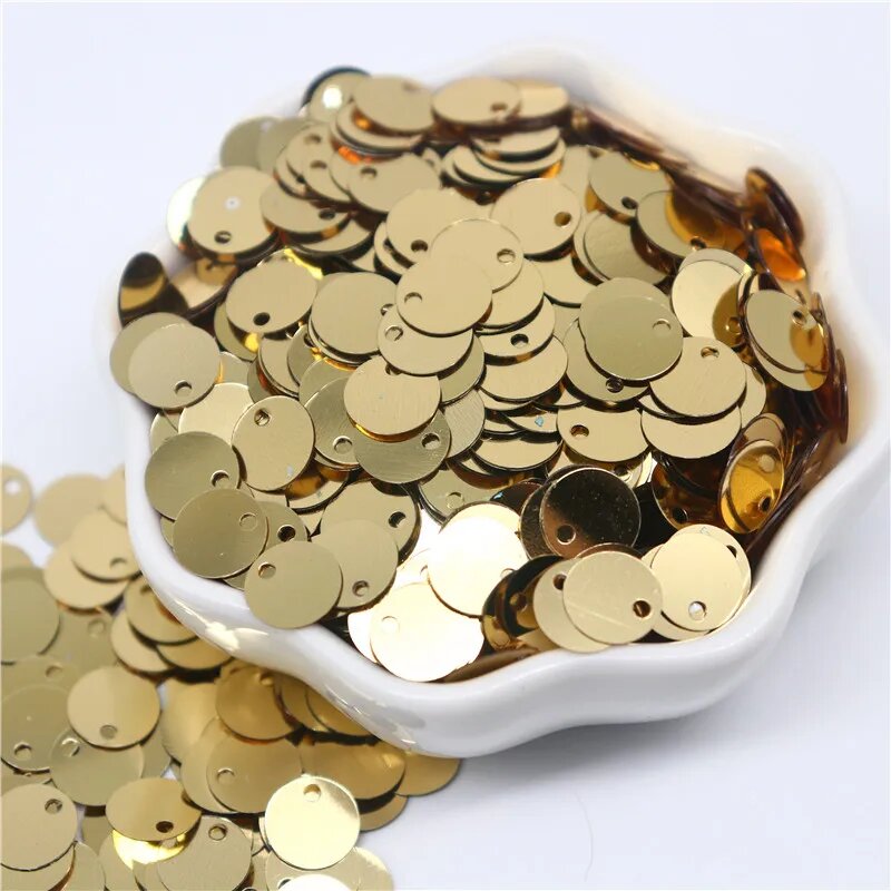 Пайетки ПВХ 20 мм синие light gold